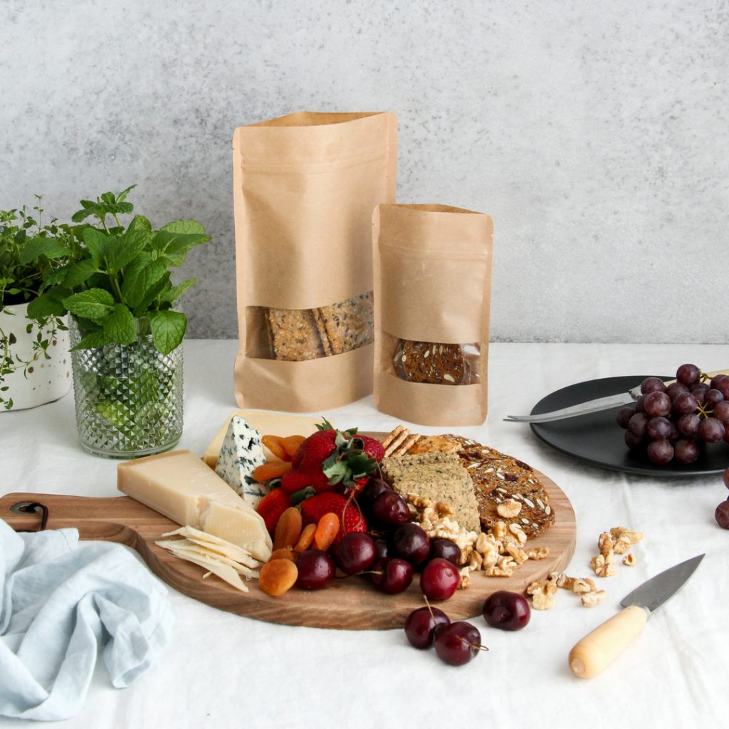 Sac Doypack en kraft avec fenêtre et fermeture zip – inpak emballage