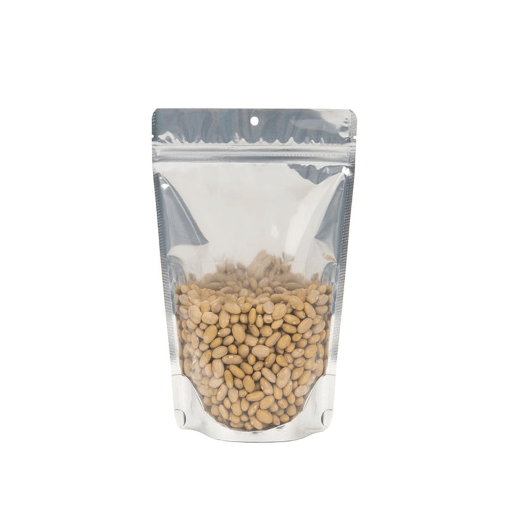 Sac Doypack avec zip Aluminium/ transparent - inpak emballage